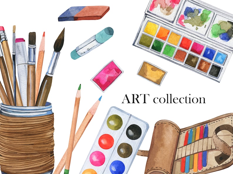 Watercolor School Clipart Back to School PNG Teacher - Etsy