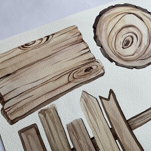 Watercolor Wood Boards Clipart: Rustic Wedding Banners Digital Download ...