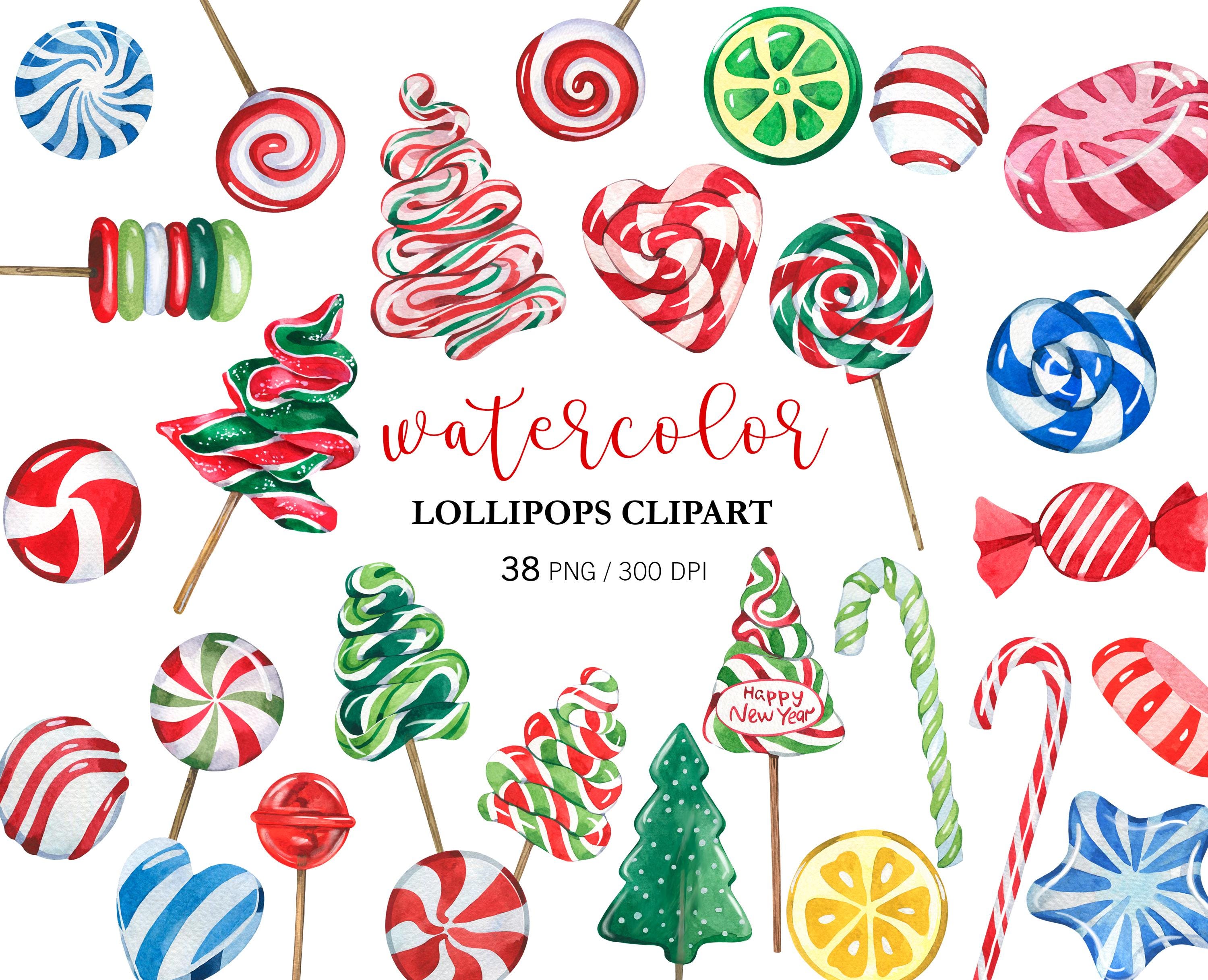 Watercolor Candy Cane Clipart, Christmas Decor, Christmas Png ...