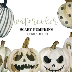 Watercolor Halloween Pumpkin Clipart, Pumpkin PNG, Fall Clipart ...