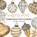 Christmas Tree Toys Clipart, Christmas Balls, Gold Decor, Winter ...