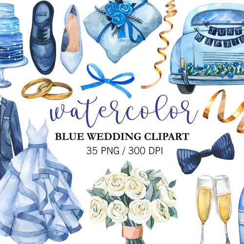 Blue Wedding Cake Clipart Bride