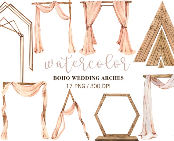 Wedding Watercolor Clipart Boho Wedding Arch Wedding Decor - Etsy Australia