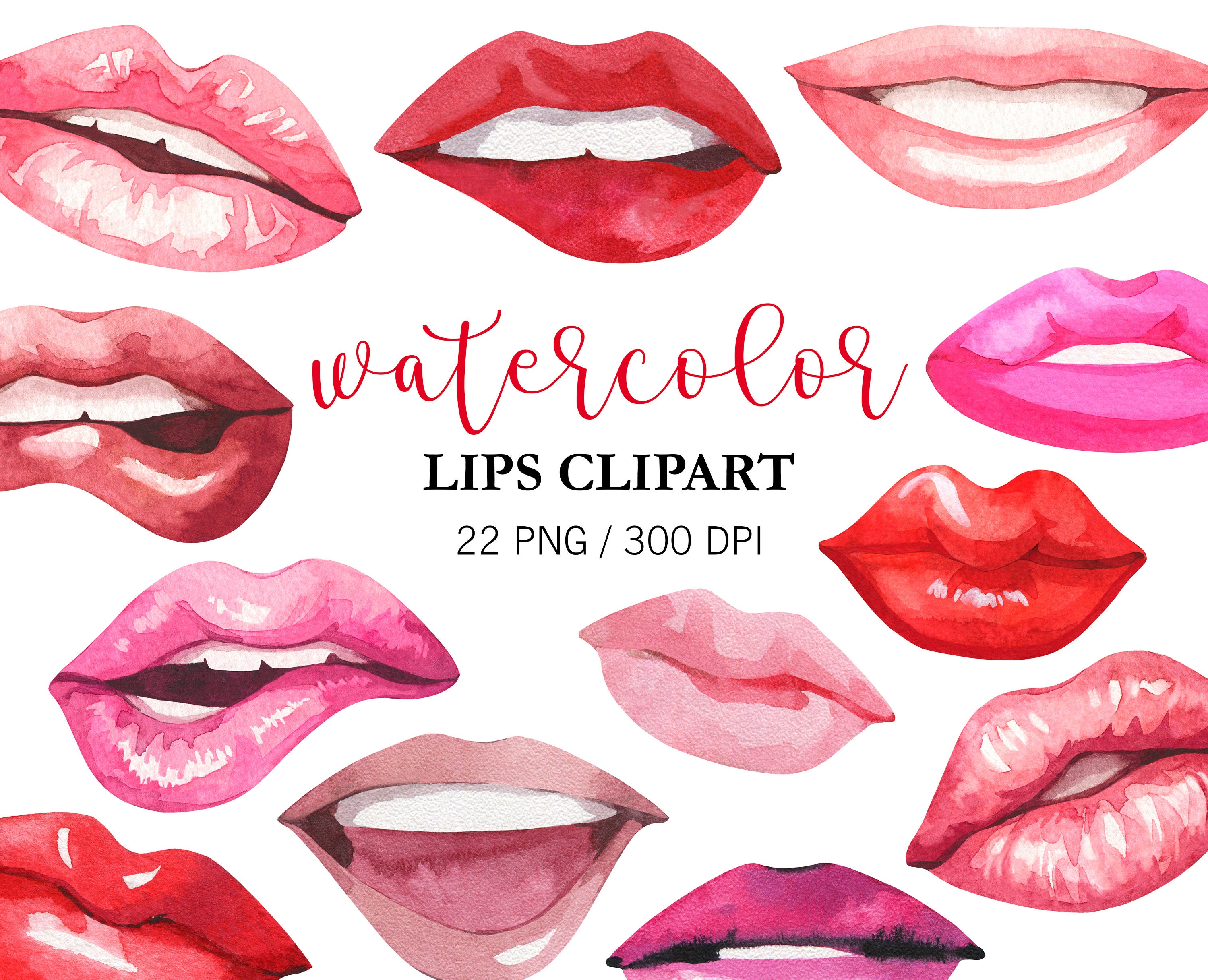 Watercolor Lips Painting