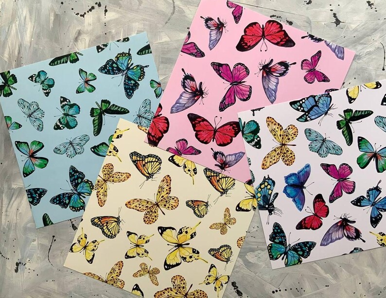 Watercolor Butterfly Seamless Patterns, Digital Paper, Butterfly ...