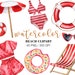 Watercolor Beach Clipart, Vacation Clipart PNG, Travel Clipart, Summer ...