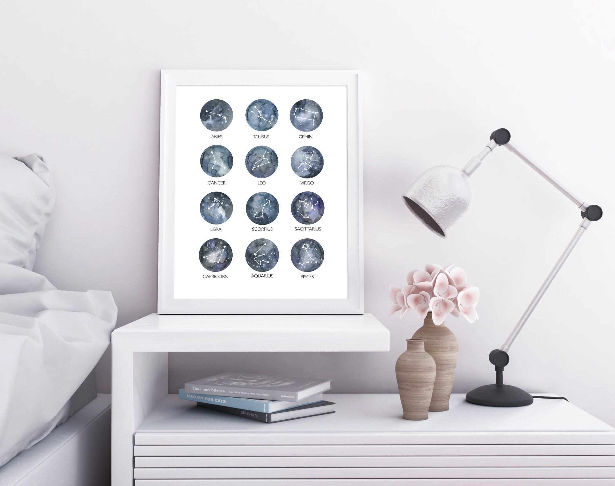 Watercolor Zodiac Constellations Watercolor Galaxy Clipart - Etsy