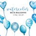 Watercolor Birthday Party Clipart BIG SET Birthday Blue - Etsy
