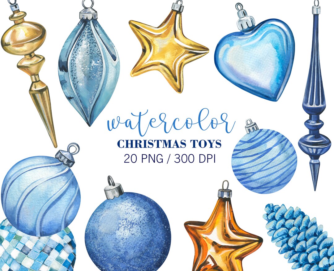 Christmas Tree Toys Clipart, Christmas Decor Clipart, Christmas Balls ...
