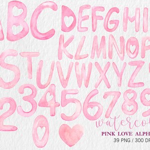 Watercolor Pink Alphabet Clipart, Alphabet PNG, Pink Watercolor ...