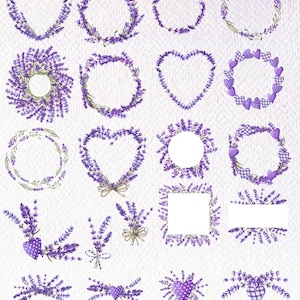 Watercolor Lavander Wreath, Lavender Plant, Rustic Wedding Design ...