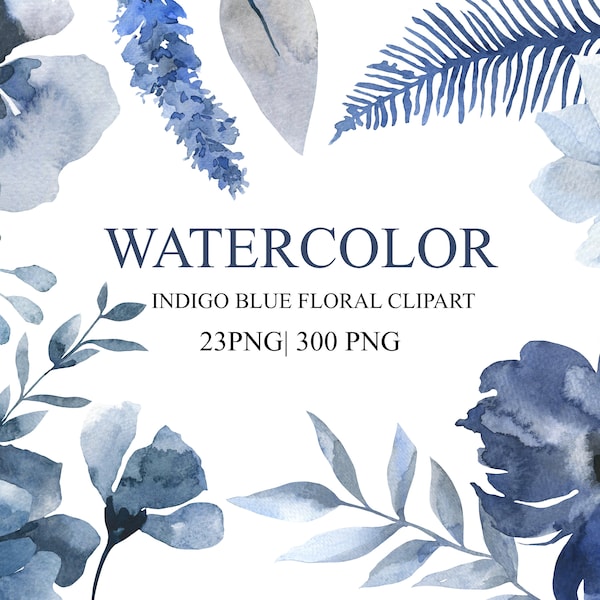 Blue Flower Clipart - Etsy