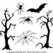 Black Line Halloween Clipart, Line Drawing, Doodle Clipart, Fall ...