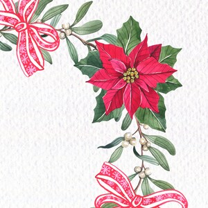 Christmas Wreath Clipart Watercolor Winter Clipart Mistletoe - Etsy