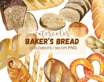 Watercolor Bakery Png - Etsy
