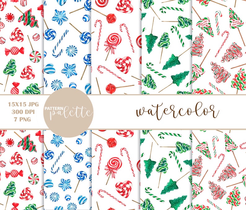 Watercolor Christmas Seamless Pattern Christmas Decor | Etsy