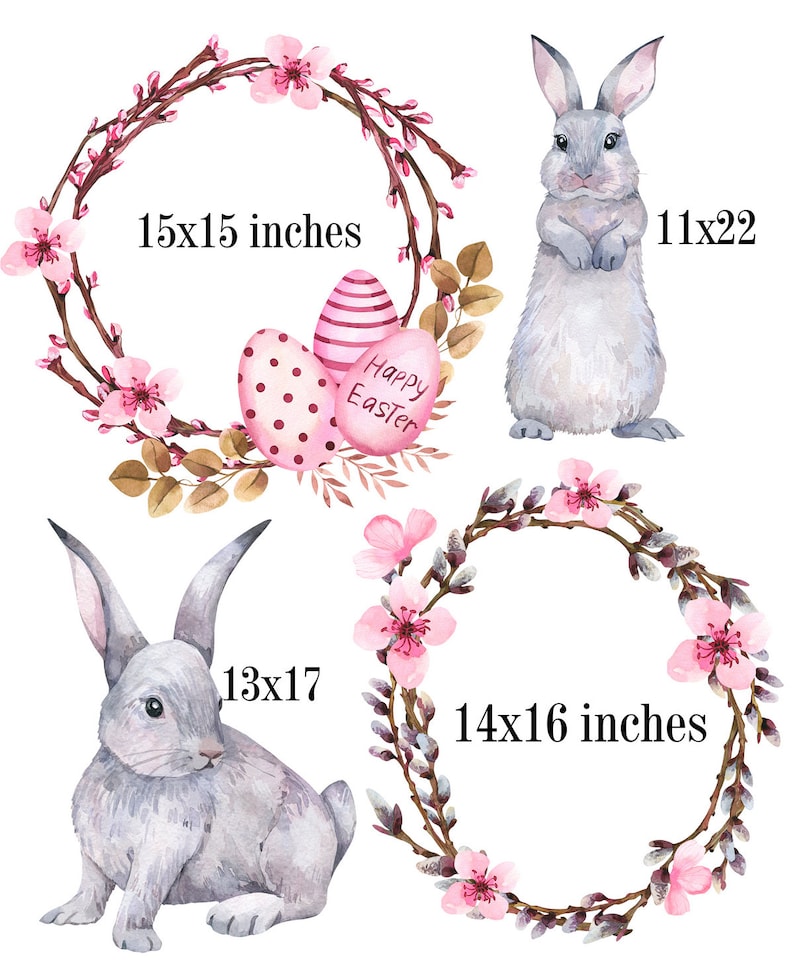 Watercolor Easter Bunny Clipart: Nursery Decor PNG Digital Download ...