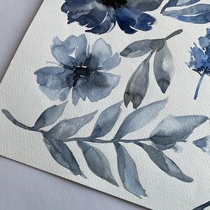 Watercolor Indigo Blue Flowers Clipart, Floral Clipart, PNG, Wedding ...