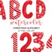 Watercolor Christmas Alphabet Clipart, Red Watercolor Separate Letters ...