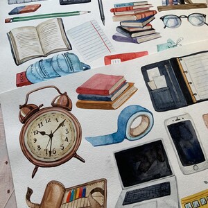 Watercolor School Clipart, Back to School PNG, Teacher Clipart, School ...