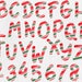 Watercolor Christmas Alphabet Clipart: Red & Green Letters, Numbers PNG ...