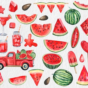 Watermelon PNG Clipart Watercolor, Summer Party Decor, First Birthday ...