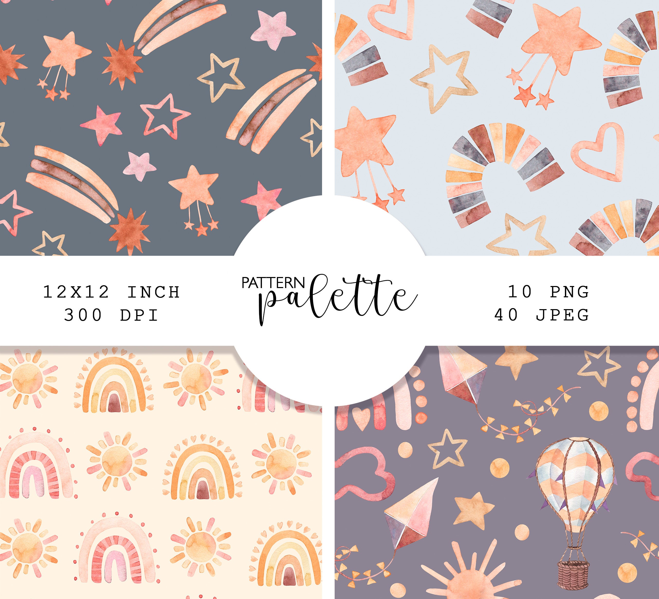 Watercolor Rainbow Seamless Pattern Boho Rainbow Pattern - Etsy