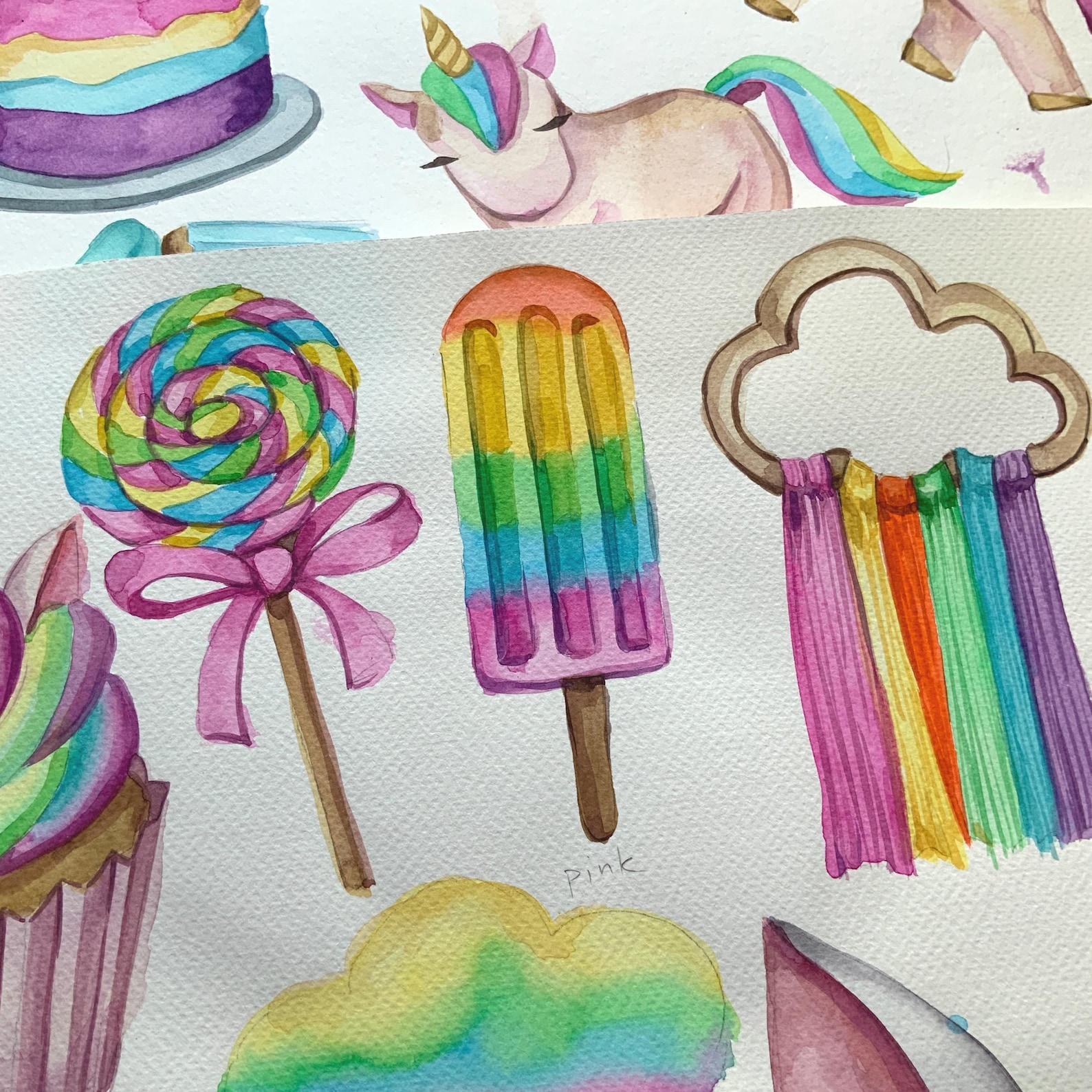 Watercolor Unicorn Birthday Clipart, Nursery Decor, Unicorn Stickers ...