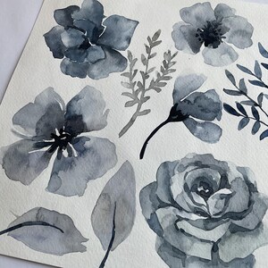 Watercolor Indigo Blue Flowers Clipart, Floral Clipart, PNG, Wedding ...