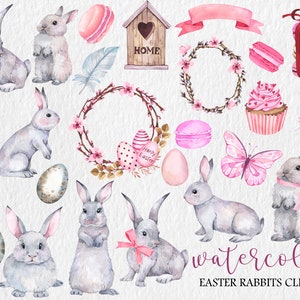 Watercolor Easter Bunny Rabbit Clipart, Easter Bunny Png, Easter ...