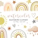 Watercolor Beige Rainbow Clipart, Nursery Wall Art, Baby Shower Clipart ...