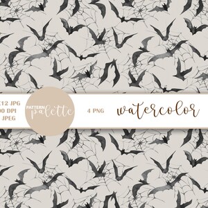 Watercolor Halloween Seamless Patterns, Halloween Digital Paper, PNG ...