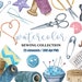 Watercolor Sewing Clipart, Hobby Set Decor, Sewing Supplies, Sewing ...