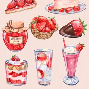 Watercolor Hand Painted Strawberry Clipart, Strawberry PNG, Summer ...
