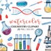 Watercolor Chemistry Clipart Back to School PNG Laboratory Equipment ...
