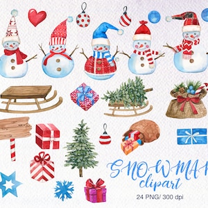 Big Winter BUNDLE, Watercolor Clipart BUNDLE, Watercolor Christmas ...