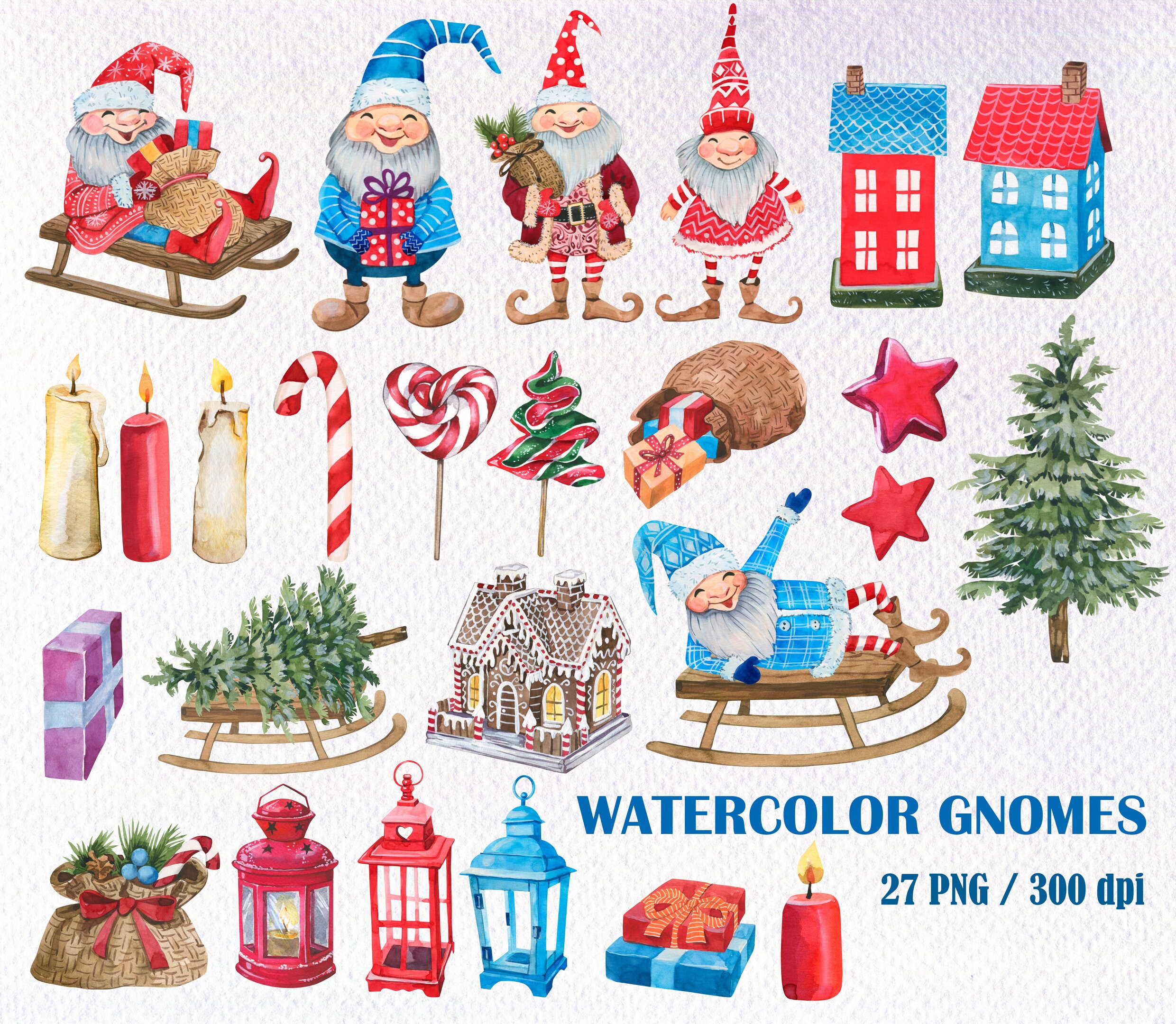 Big Winter BUNDLE Watercolor Clipart BUNDLE Watercolor | Etsy