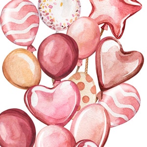 Watercolor Birthday Party Clipart, BIG SET, Birthday Decor, Watercolor ...