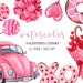Watercolor Valentines Day Clipart Pink Valentine's | Etsy