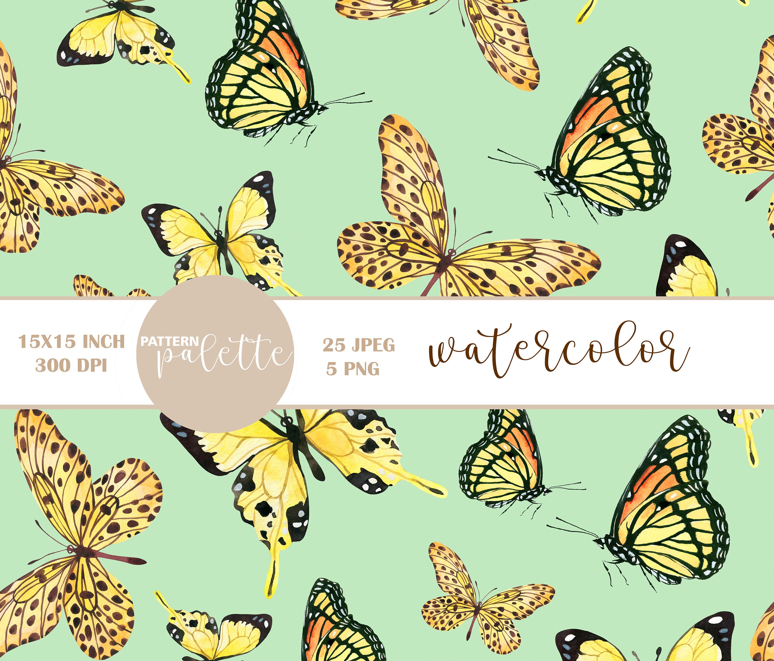 Watercolor Butterfly Seamless Patterns Digital Paper - Etsy