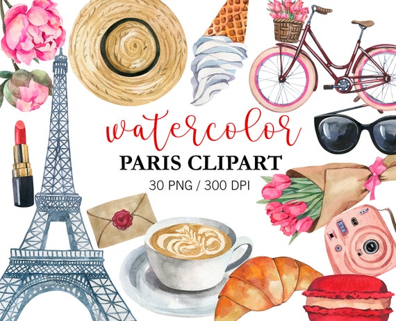 Clip Art & Image Files Valentines day Clipart Eiffel Tower Digital ...