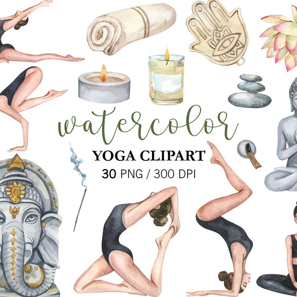 Yoga Clipart - Etsy