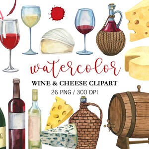 Wine & Cheese PNG Clipart, Hand Painted Watercolor, Wine Drink ...
