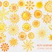Watercolor Sun Clipart, Digital Sun Clip Art, Hand Painted Yellow and ...