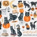 Halloween Black Cat Clipart, Witch Cat Clipart, Halloween Decor ...