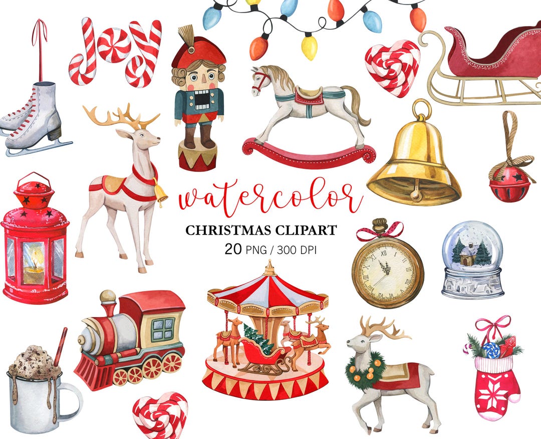 Watercolor Christmas Toys Clipart PNG, Christmas Decor, Nutcracker ...