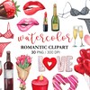 Cute Love Clipart, Watercolor Valentines Day Clipart, Valentine Clipart ...
