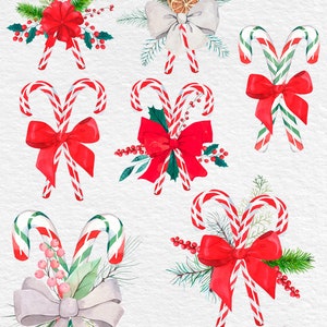 Watercolor Candy Cane Clipart, Christmas Decor, Christmas Png ...