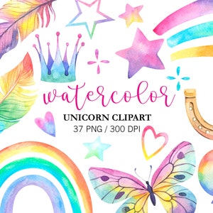 Watercolor Unicorn Clipart, Unicorn Png, Rainbow Unicorn, Unicorn ...