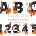 Watercolor Halloween Alphabet Clipart, Alphabet PNG, Halloween Decor ...